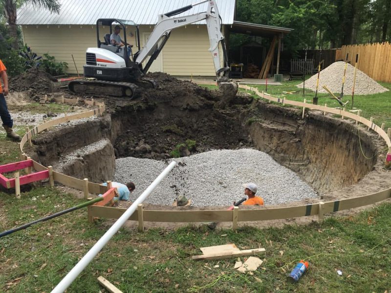 Mandeville pool being dug - Crystal Pools and Spas