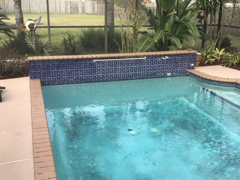 Old tile swimming pool wall - Crystal Pools and Spas